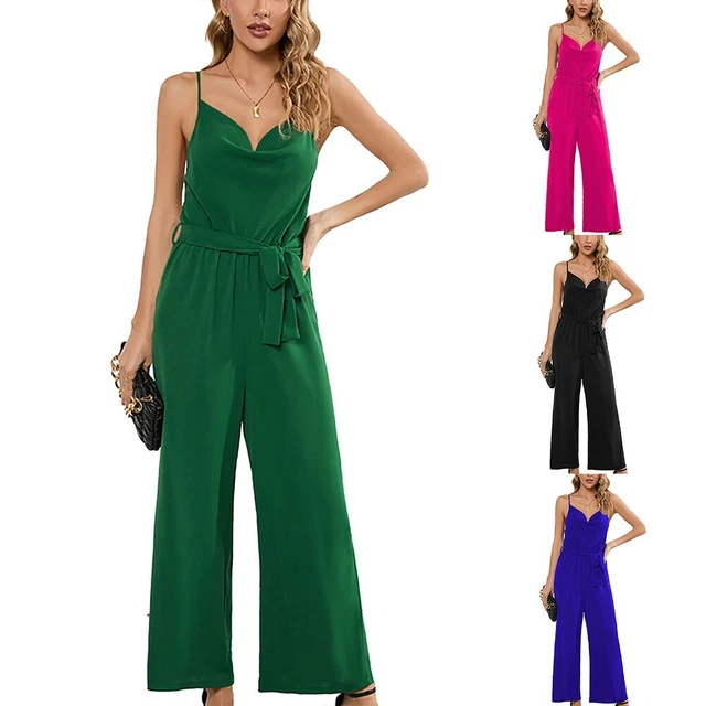 COMBINAISON SPAGHETTI SANS dos ceinture noire ch rie casse-jambes large EUR 19,62 - PicClick FR