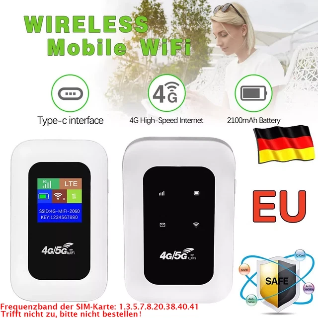 WIRELESS 4G 5G LTE Mobile Hotspot Router Unlocked-WiFi Portable MiFi ...