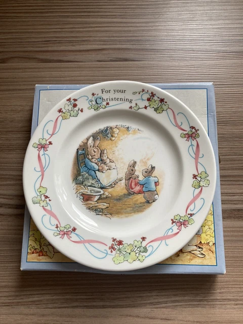 PETER RABBIT BY Wedgwood Plate - For Your Christening, Boxed £10.00 ...