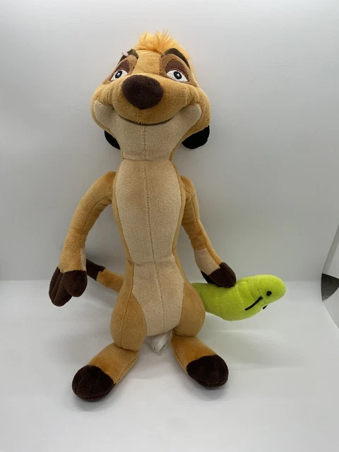 DISNEY STORE The Lion King Timon Plush Meerkat & Grub Auth. Stuffed ...