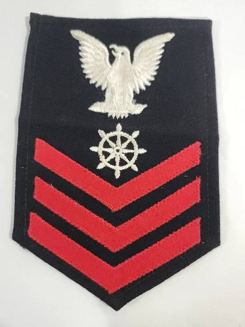 WWII USN US Navy Quartermaster Petty Officer 1st Class Rate Patch Blue ...