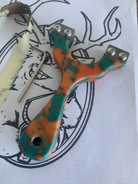 LEIGHTONS CATTYS UHMWPE Clipped Frame Hunting Catapult Slingshot 90mm ...