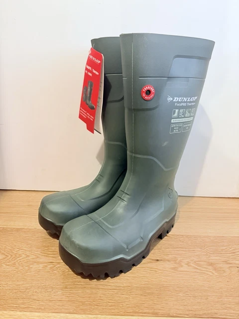 DUNLOP FIELD PRO Thermo Mens Wellingtons Safety Wellies Work Boots size ...