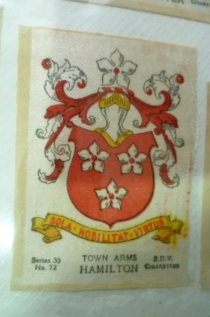 B.D.V. CIGARETTES SILK- TOWN ARMS HAMILTON, Series 30 (7x5 cm) EUR 5,69 ...
