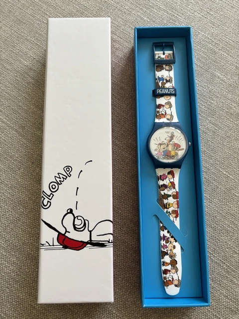 SWATCH X PEANUTS FIRST BASE Snoopy Watch, Complete In Box £70.00 ...