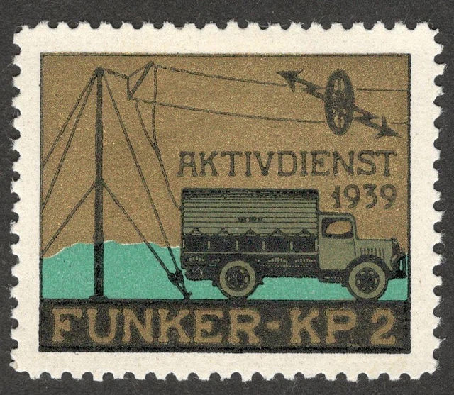 (AOP) SWITZERLAND WW2 Soldatenmarken Soldier stamp Radio - FUNKER KP.6 ...