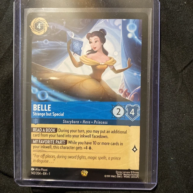 DISNEY LORCANA BELLE Strange But Special Legendary 142/204 COLD FOIL M ...