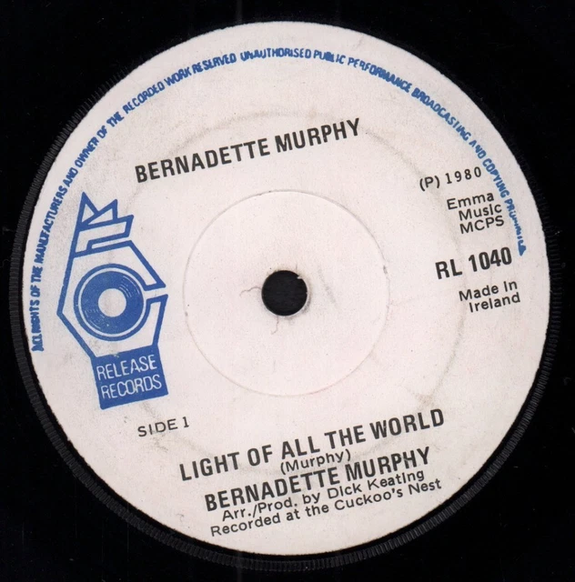 BERNADETTE MURPHY LIGHT of All the World 7" vinyl Ireland Release 1980 has EUR 9,29 - PicClick FR