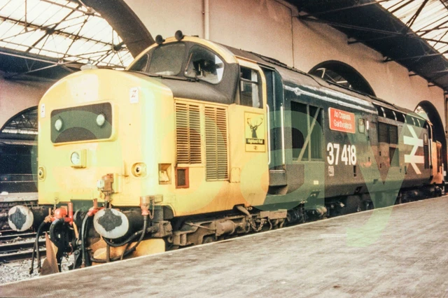 UK DIESEL TRAIN Railway Photograph Of Class 37 Loco 37418. Rm37-1269 £1 ...