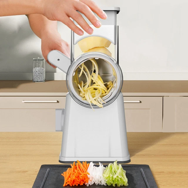 6-IN-1 ROTARY CHEESE Grater Hand Cranked Cutting Machine Potatoes ...