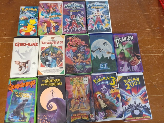 14 VHS LOT Pokémon/Goosebumps/E.T/The Phantom/Power Rangers/Gremlins ...