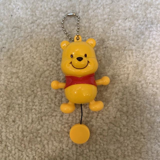 DISNEY WINNIE THE Pooh Pull String Shaking 3" Toy Figure Keychain Charm ...