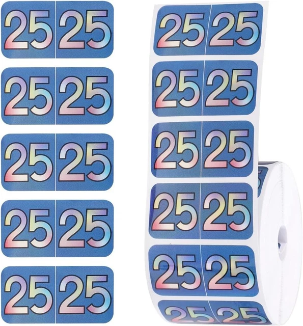 500PCS 2025 STICKERS, Coated Paper 25 Label Stickers Year Number File ...