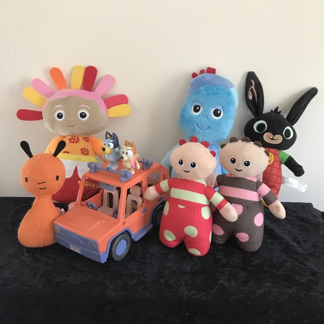 CBEEBIES BUNDLE BLUEY JEEP figures BING BUNNY IN THE NIGHT GARDEN Soft ...