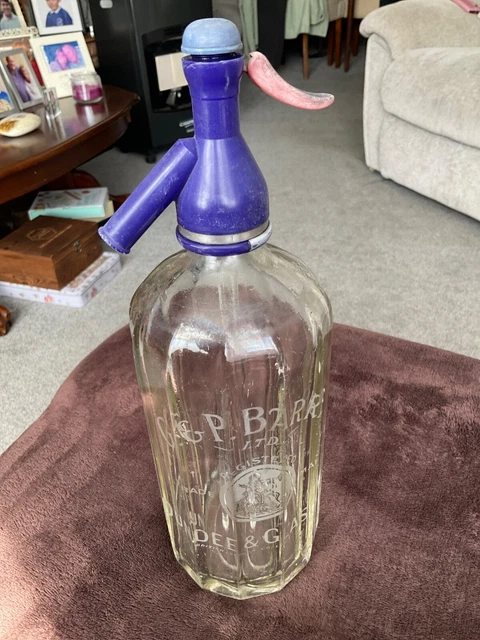 VINTAGE SODA SYPHON - G & P BARRIE Ltd (Dundee & Glasgow) - Empty £12. ...