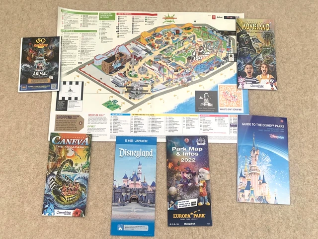THEME PARK MAP Bundle- Gardaland Europa Park Disneyland Movieland ...