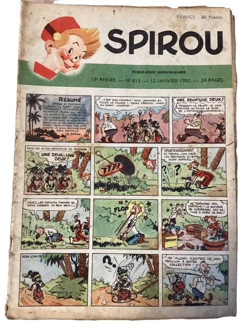 ANCIENNE REVUE SPIROU Vintage Bande Dessinée Livre Pas Lucky Luke Astérix 1950 EUR 4,00 ...