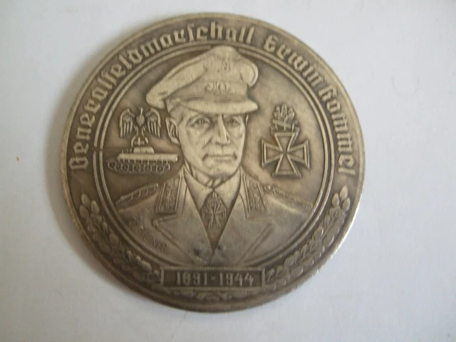 WW2 GERMAN Commemorative Coin 50Mm Erwin Rommel £4.70 - PicClick UK