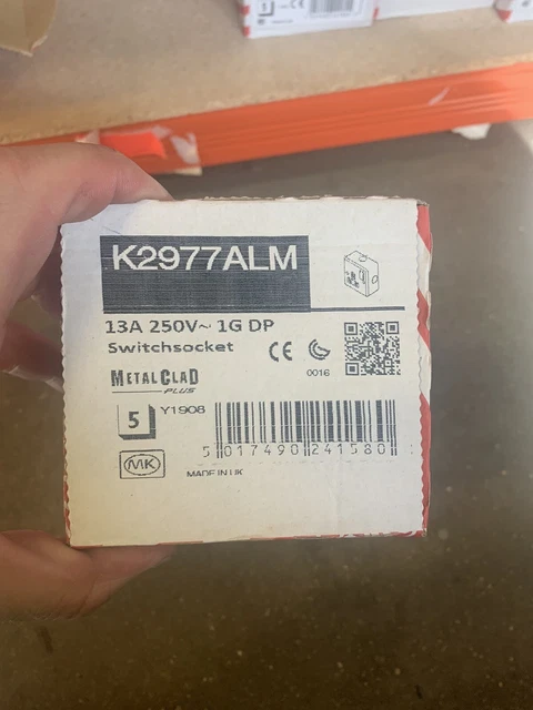 MK SINGLE METAL-CLAD Switch Socket K2977ALM 13A 1G DP, 4 Packs Of 5, 20 ...