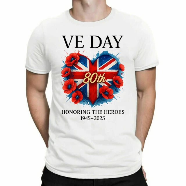 VE DAY 80TH Anniversary 2025 Adult Kids T Shirts Victory Celebration ...