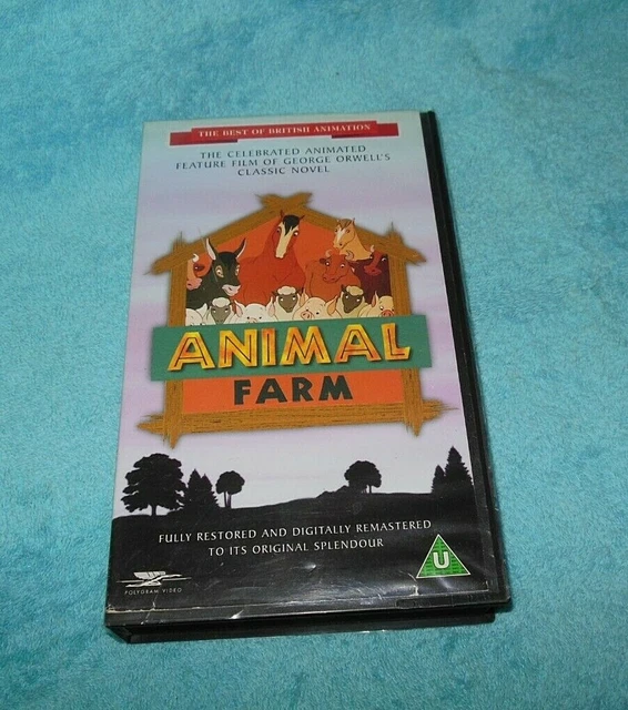 ANIMAL FARM 1986 VHS Tape George Orwell Animated Film RARE 1980s Free P ...