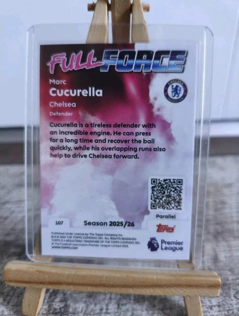 TOPPS PREMIER LEAGUE 2026 Marc Cucurella Chelsea Full Force /75 Mint ...