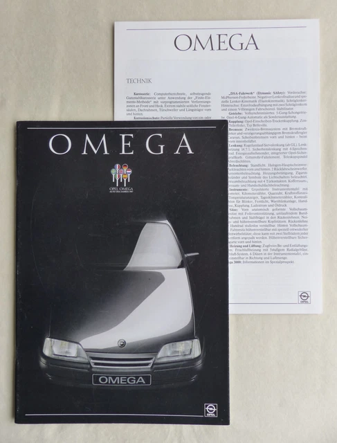 OPEL OMEGA 3000 MJ 1987 - Prospekt Brochure + Technische Daten 03.1987 ...