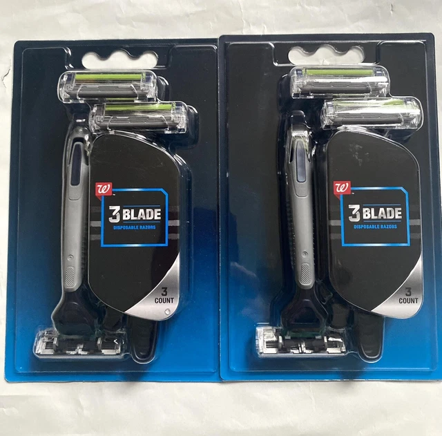 WALGREENS BRAND 3 Blade Disposable Razors 3ct each (pack of 2) $12.99 ...