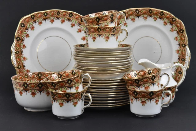 REIDS PARK PLACE Bone China Tea Set 33x Pieces Vintage Not Boxed Floral ...