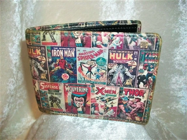 MARVEL COMIC BOOK Hero Cover Art Genuine RGA Leatherworks Billfold ...