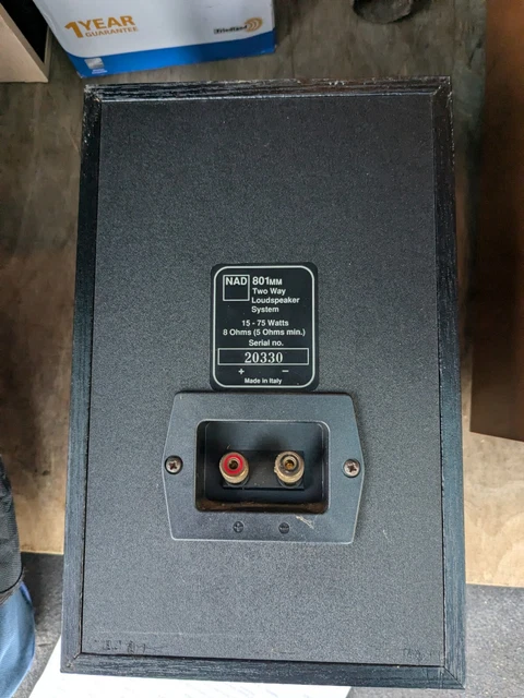 NAD 801MM TWO Way Loudspeaker System 15-75 Watts 8 Ohms Bookshelf ...