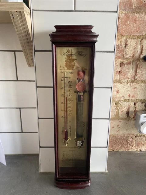 VINTAGE ADMIRAL FITZROY Storm Glass Barometer & Thermometer $64.48 ...