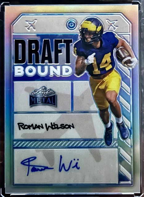 2024 LEAF METAL Roman Wilson DRAFT BOUND Sky Auto 1/1 ! Steelers de ...