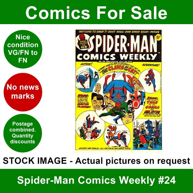 SPIDER-MAN COMICS WEEKLY #24 comic - VG/FN clean 1973 - Marvel UK EUR 8 ...