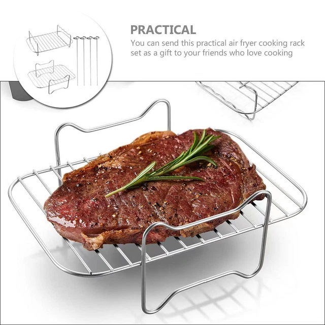 COOKING RACK AIR Fryer Grill Round Steamer Stainless Steel Triangular ...