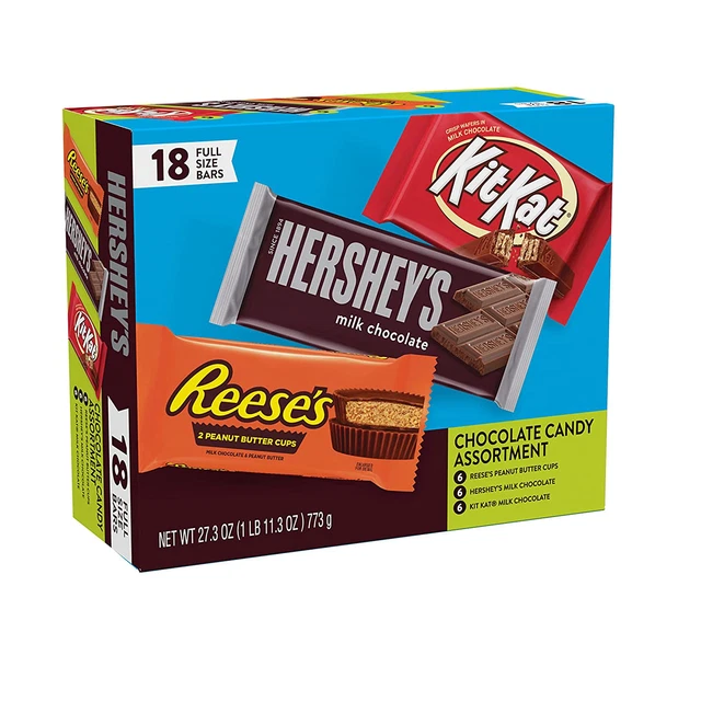 HERSHEYS CHOCOLATE CANDY Bar Variety Pack (Hersheys Reeses Kit Kat) 18 ...
