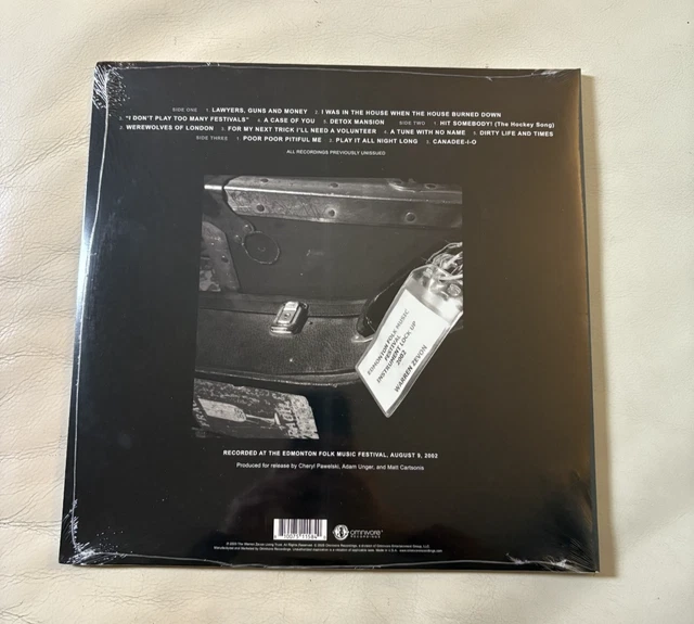 WARREN ZEVON EPILOGUE Live At Edmonton Folk Music Festival BF RSD 2025 ...