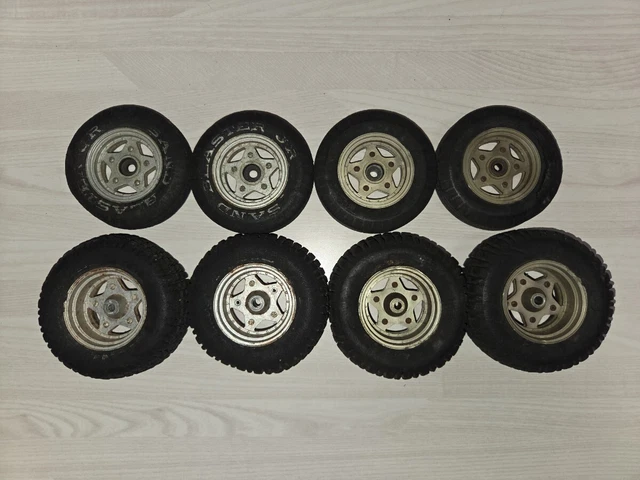 TAMIYA FIRST GENERATION Buggy Champ Front and Rear Tire/Wheel Set with ...