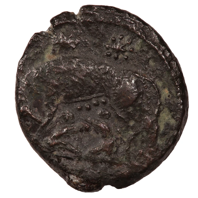 ROMAN BRONZE NUMMUS COIN OF CONSTANTINE I: VRBS ROMA (Wolf & Twins) £8. ...