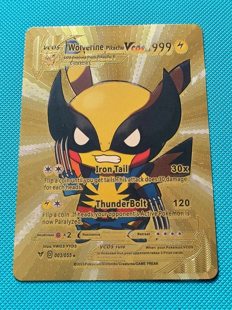 PIKACHU POKEMON WOLVERINE X-Men Pika Carte Card Holo Prism Flash Manga ...
