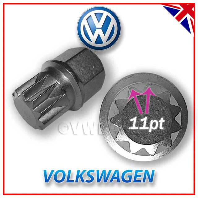 FOR VOLKSWAGEN SECURITY Master Locking Wheel Nut Key ABC1 11points VW ...