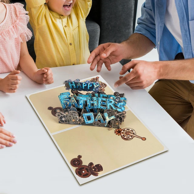 CARTE DE FÊTE des pères, carte d'anniversaire unique pour papa, fille, fils, EUR 9,26 - PicClick FR