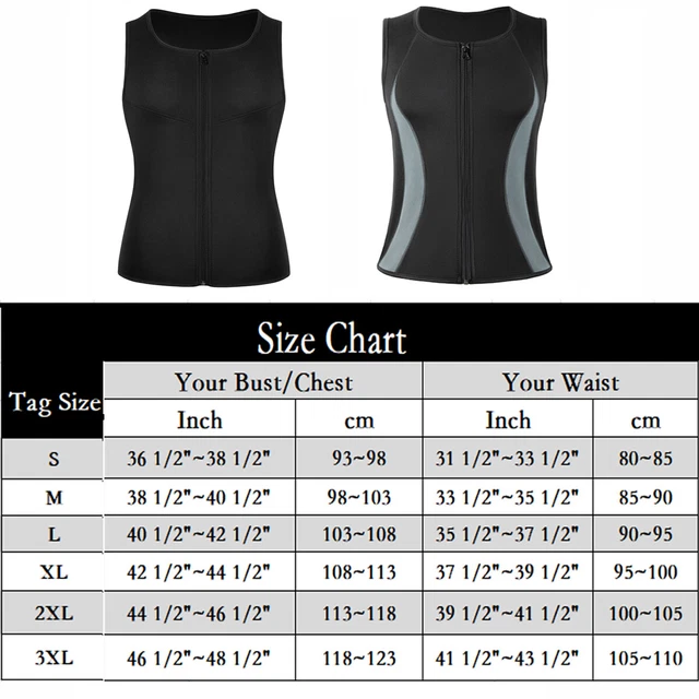 MENS SAUNA SWEAT Waist Trainer Zipper Vest Fat Burner Body Shaper ...