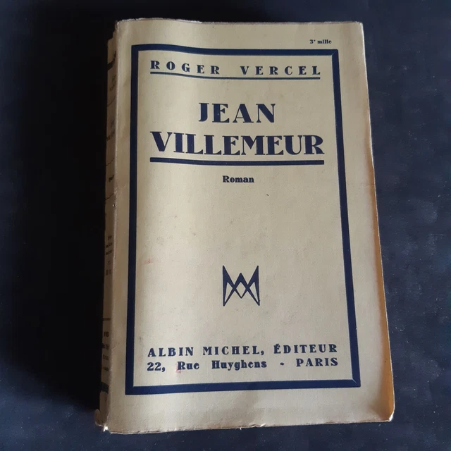 JEAN VILLEMEUR - Roger Vercel - Albin MICHEL 1939 ex. SP velin EUR 18 ...