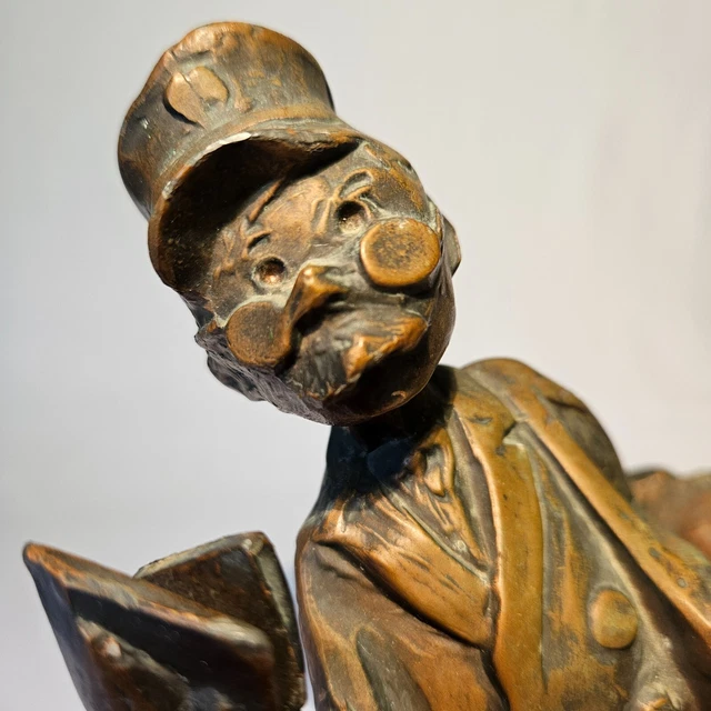 POST MAN MAIL Carrier Ashtray Statue Cigarette Holder Cast Metal Art ...