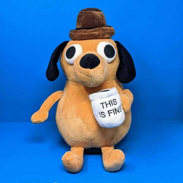 THIS IS FINE Meme Dog Plush Kawaii Coffee Cup Stuffed Plush Kids Cute ...