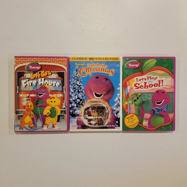 BARNEY - LET'S Play School/Go To The Firehouse/Christmas Star DVD - LOT ...
