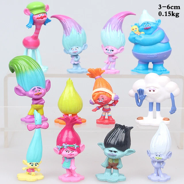 12 DREAMWORKS TROLLS Action Figures Doll Playset Figurines Toy Cake ...