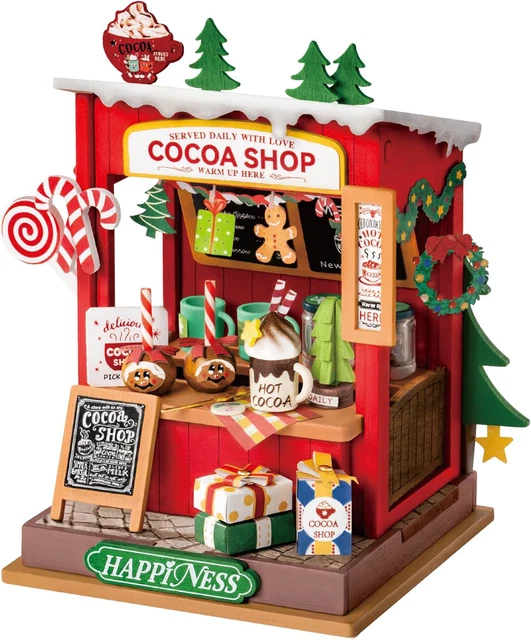 Rolife Diy Miniature House Kit Dollhouse Wooden Model Kit Christmas