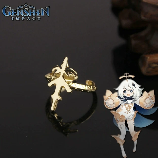 GENSHIN IMPACT PAIMON Cosplay Ring Golden Crown Adjustable Rings for ...